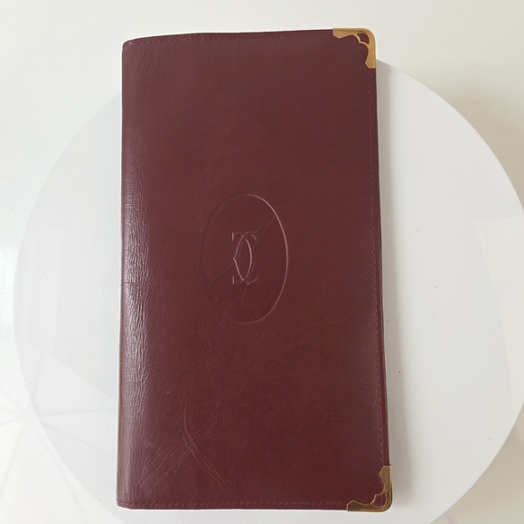 Cartier | Bags | Cartier Long Bifold Wallet Must Line Leather Bordeaux ...
